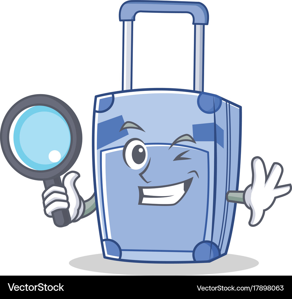 Detective suitcase character cartoon style Vector Image