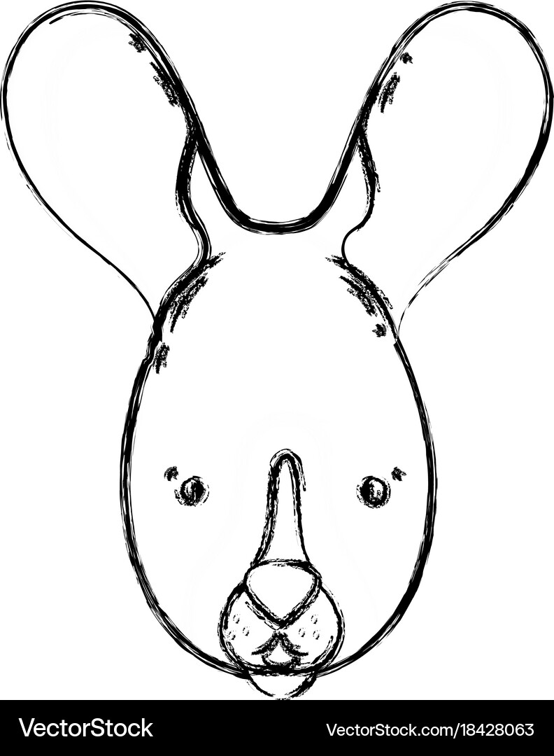 Figure cute rabbit head wild animal Royalty Free Vector