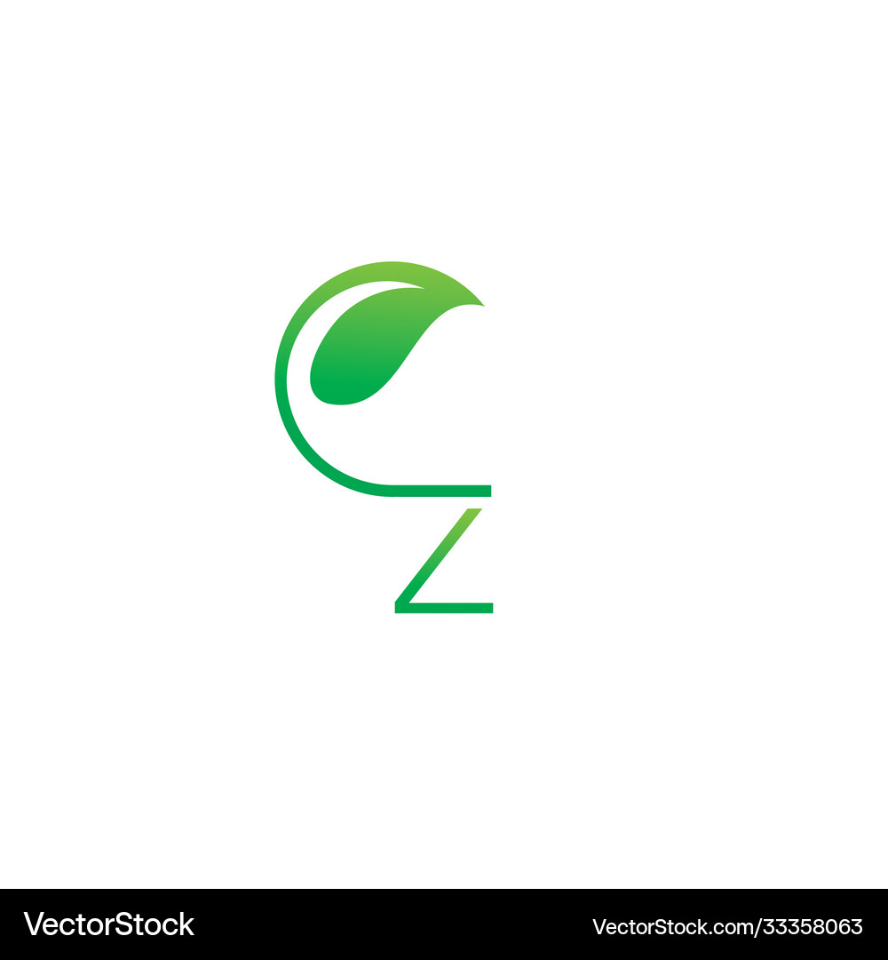Letter z nature logo with leaf symbol Royalty Free Vector