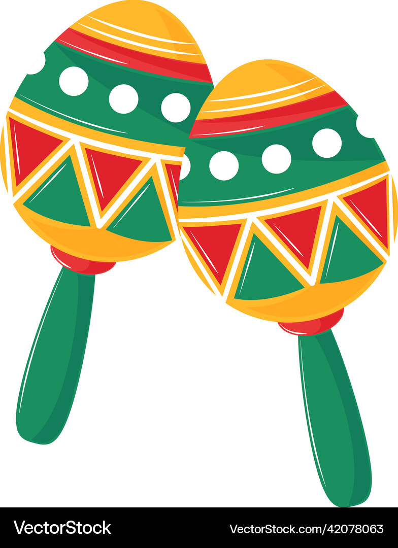 Maracas music instrument Royalty Free Vector Image