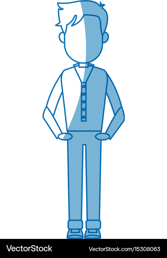 Pictograph young man standing avatar design Vector Image