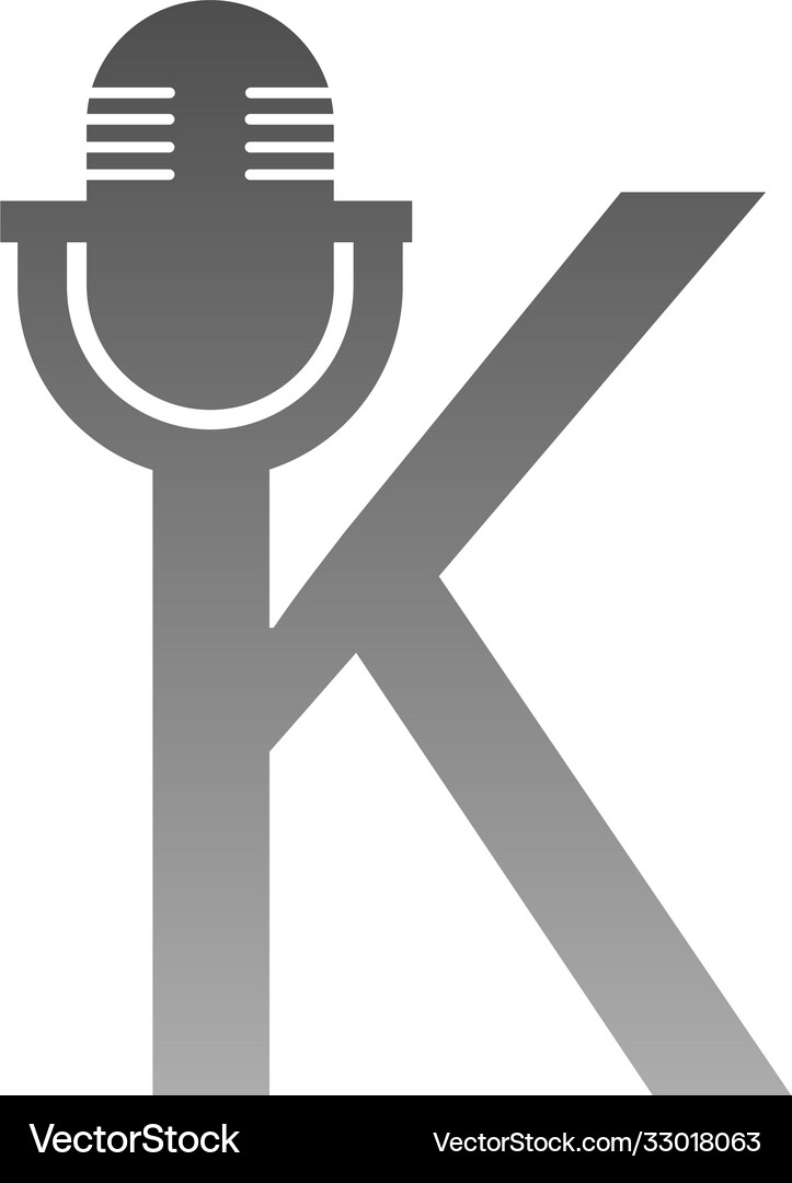 Podcast mic font letter design concept Royalty Free Vector
