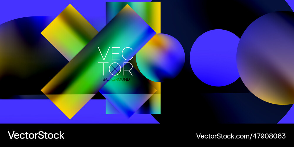 Squares and circles design fluid color gradients Vector Image