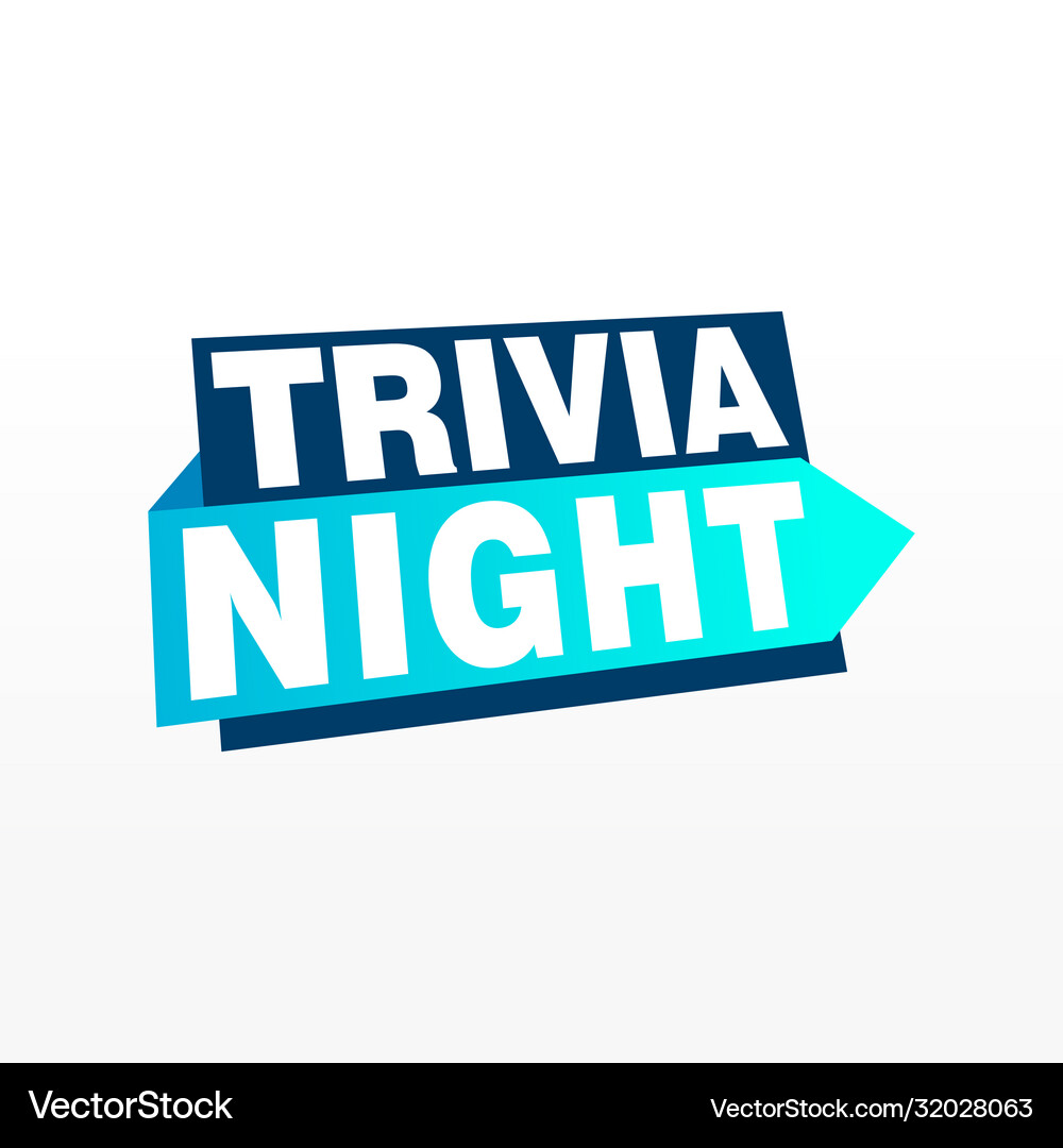 Trivia night labels banners ribbon design Vector Image