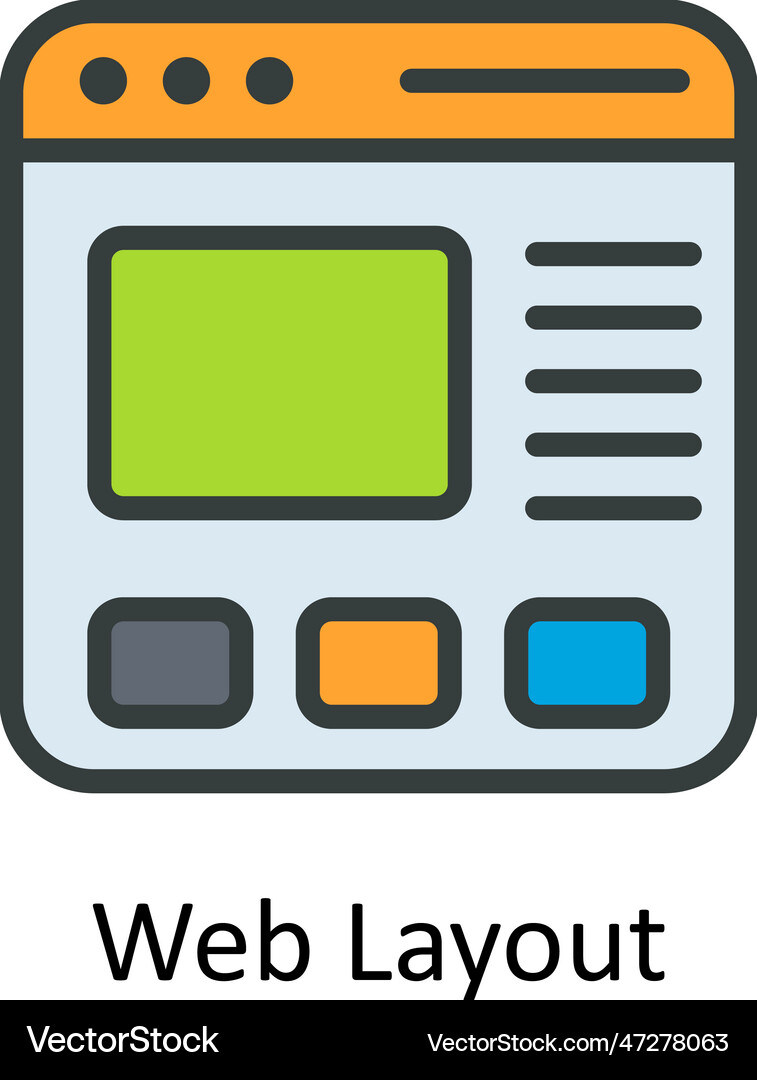 Web layout fill outline icon design – Royalty-Free Vector | VectorStock