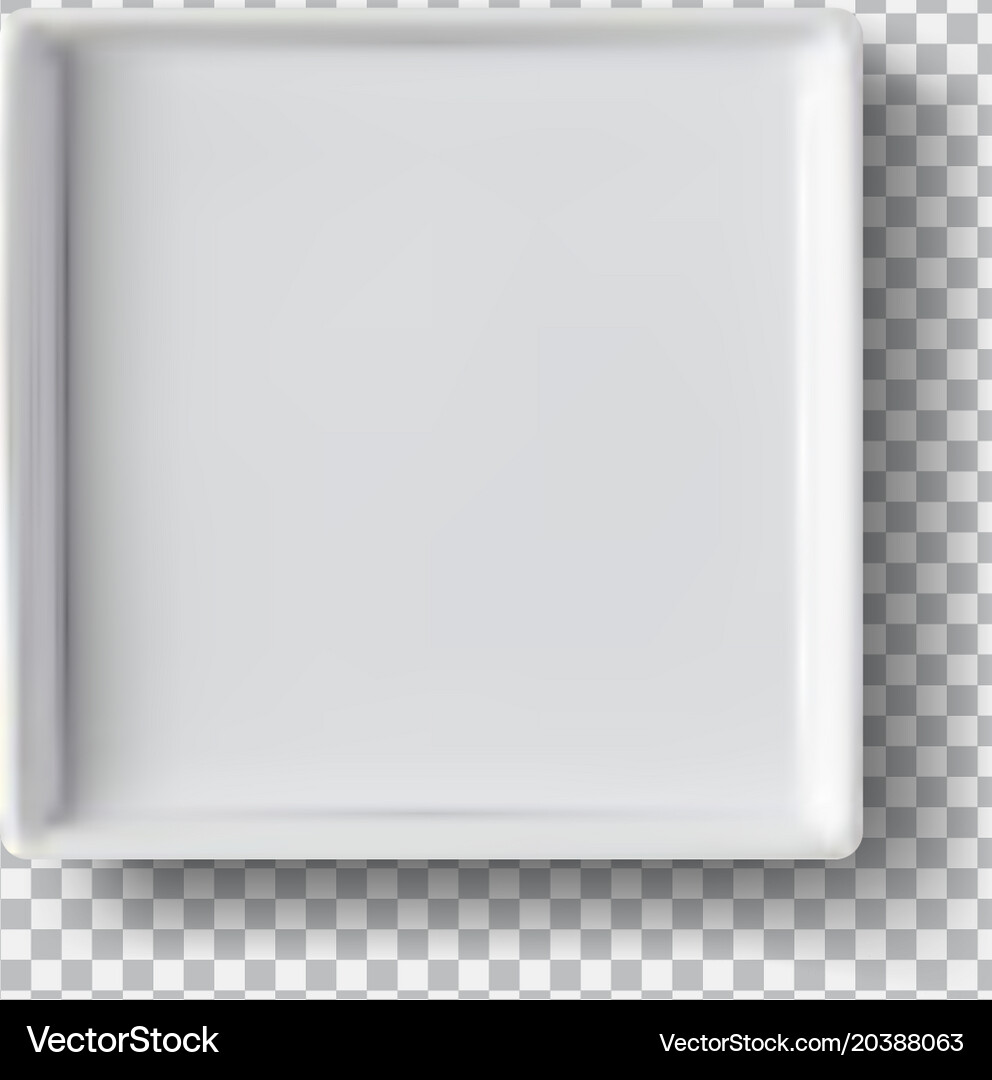 White plate isolated on transparent background Vector Image