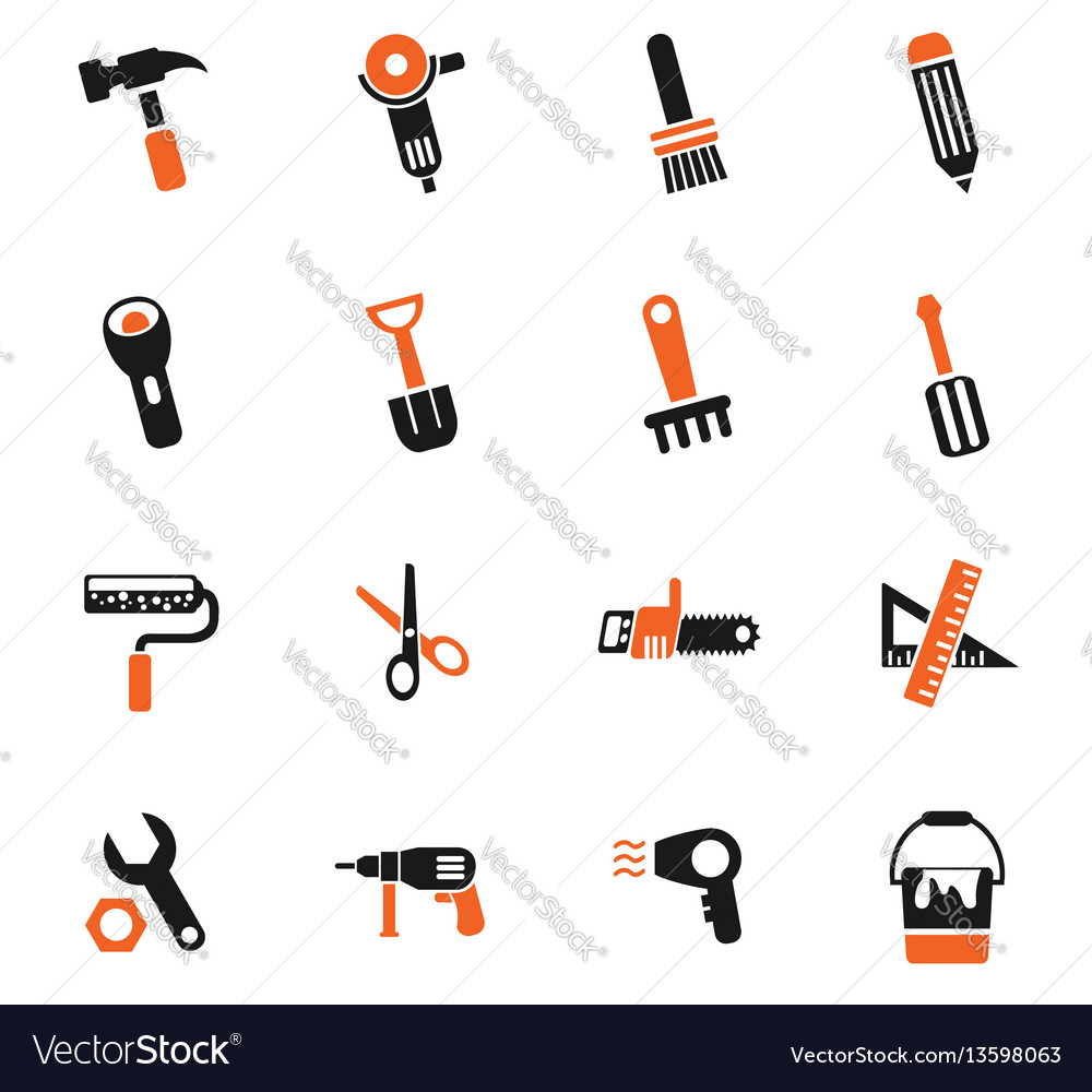 Work tools icon set Royalty Free Vector Image - VectorStock