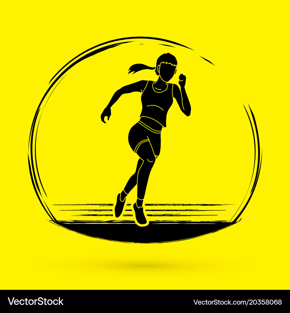 Athlete runner a woman running graphic Royalty Free Vector