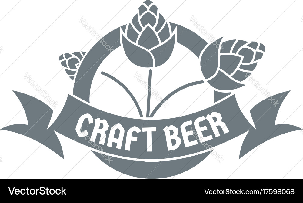 Brewery logo simple gray style Royalty Free Vector Image