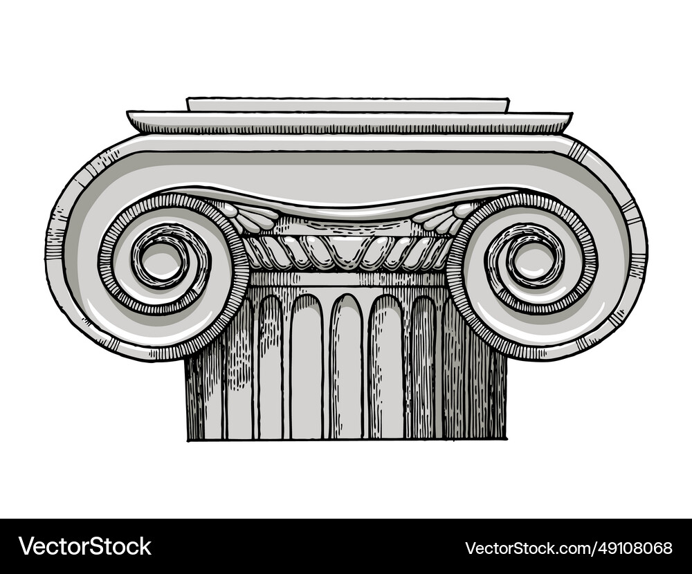 Capital of column engraving style Royalty Free Vector Image
