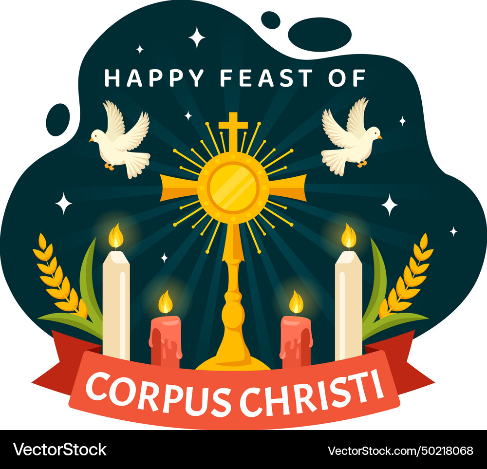 Corpus christi catholic religious with feast day Vector Image