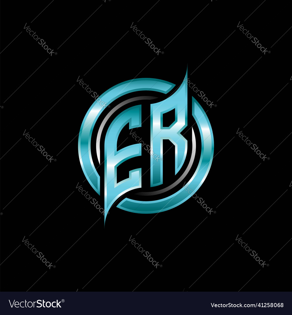 Er initial monogram logo circle rounded Royalty Free Vector