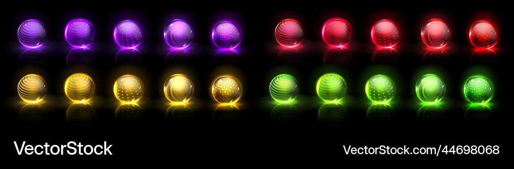 Force shield bubbles energy glow balls spheres Vector Image