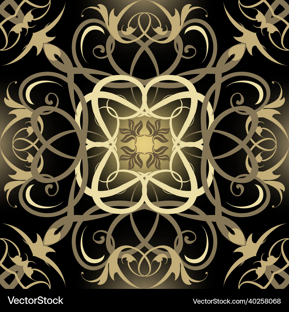 Gold luxury floral seamless pattern ornamental Vector Image