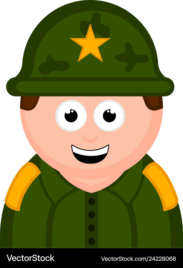 Isolated soldier avatar cartoon Royalty Free Vector Image