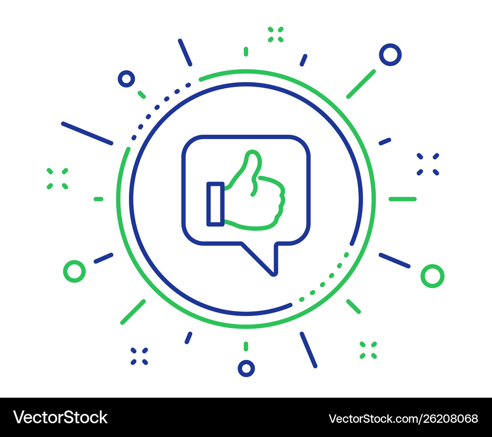 Like line icon thumbs up sign Royalty Free Vector Image