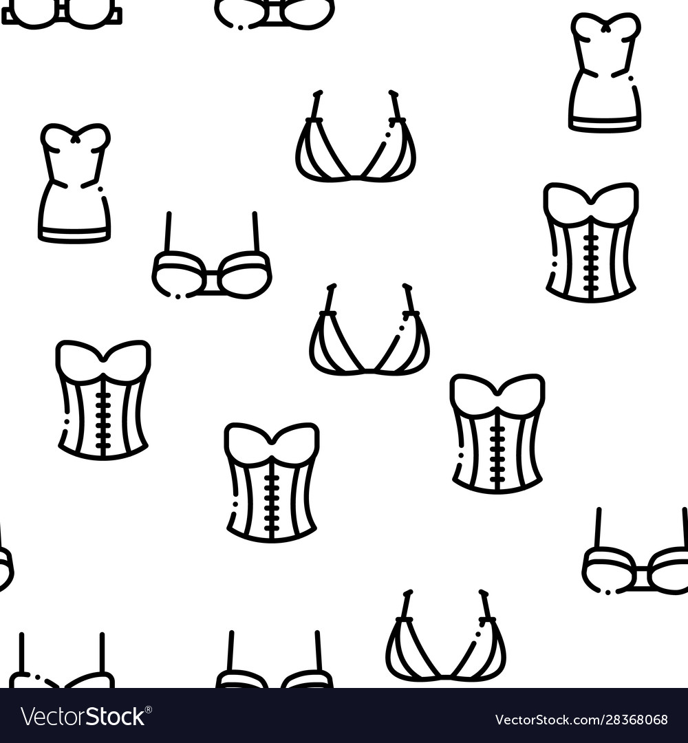 Lingerie bras panties seamless pattern Royalty Free Vector