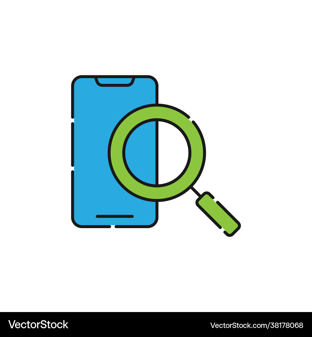 Mobile phone search icon design phone icon Vector Image