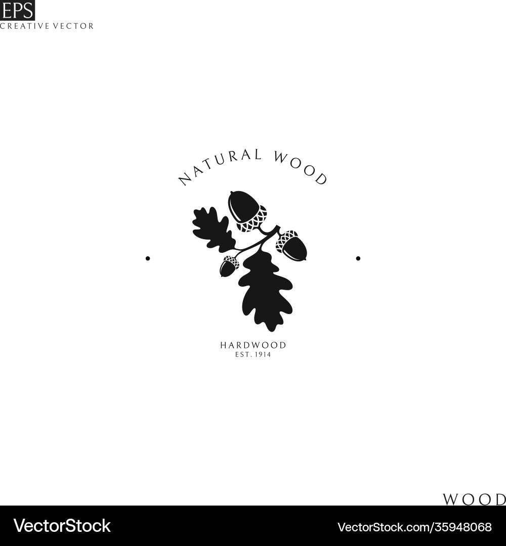 Natural wood logo template Royalty Free Vector Image