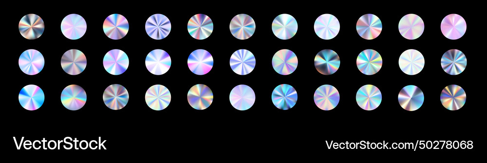 Silver hologram sticker with metallic foil Vector Image