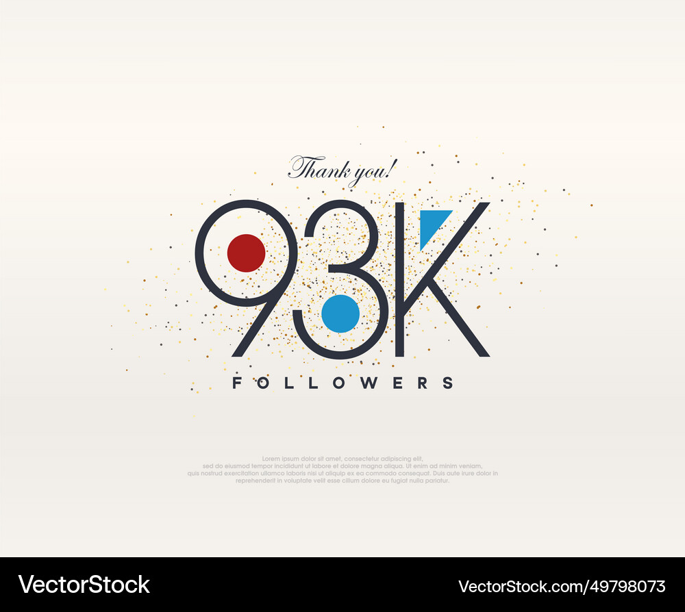 Colorful design 93k followers modern simple Vector Image
