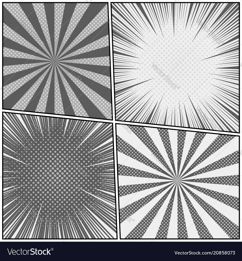 Comic book monochrome templates set Royalty Free Vector