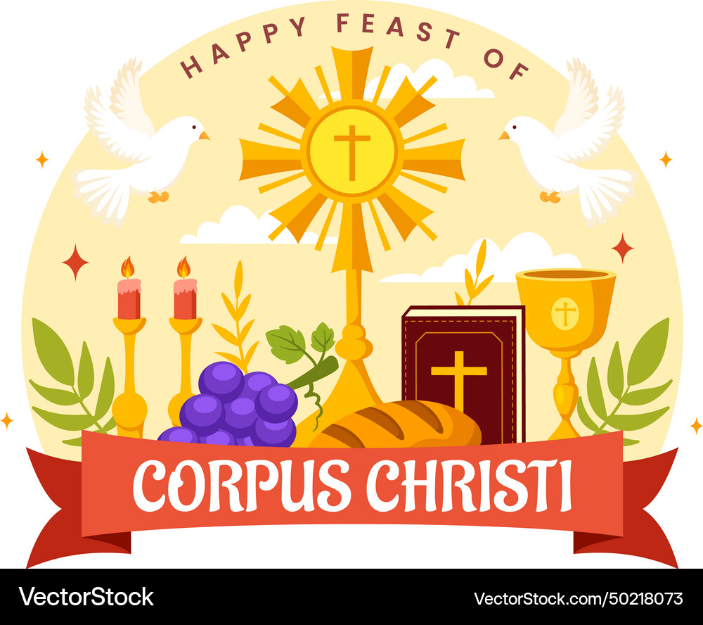 Corpus christi catholic religious with feast day Vector Image