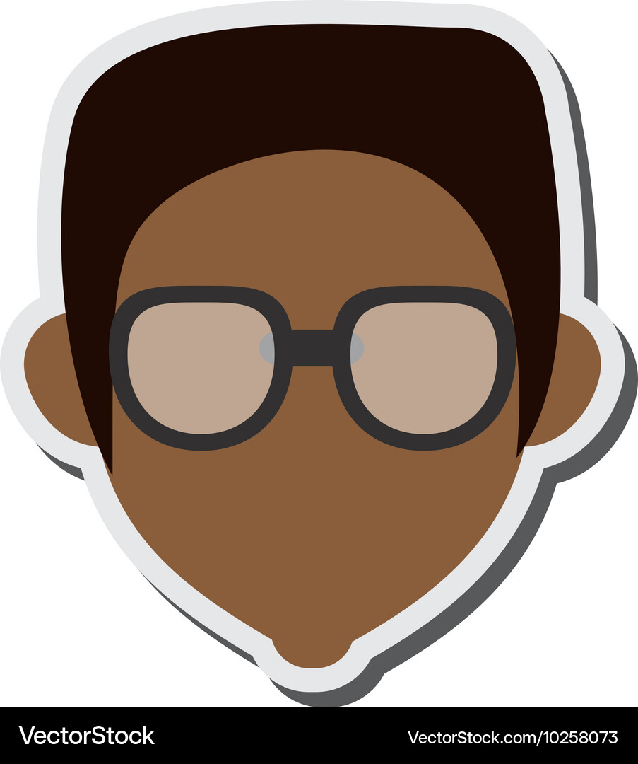 Dark skin faceless man portrait icon Royalty Free Vector