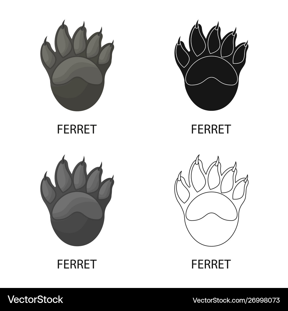 Ferret and paw logo Royalty Free Vector Image - VectorStock