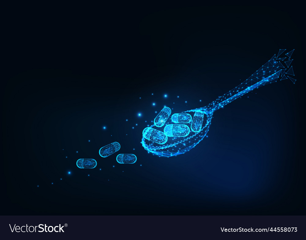 Futuristic glowing low polygonal spoon Royalty Free Vector Futuristic glowing low polygonal spoon Royalty Free Vector