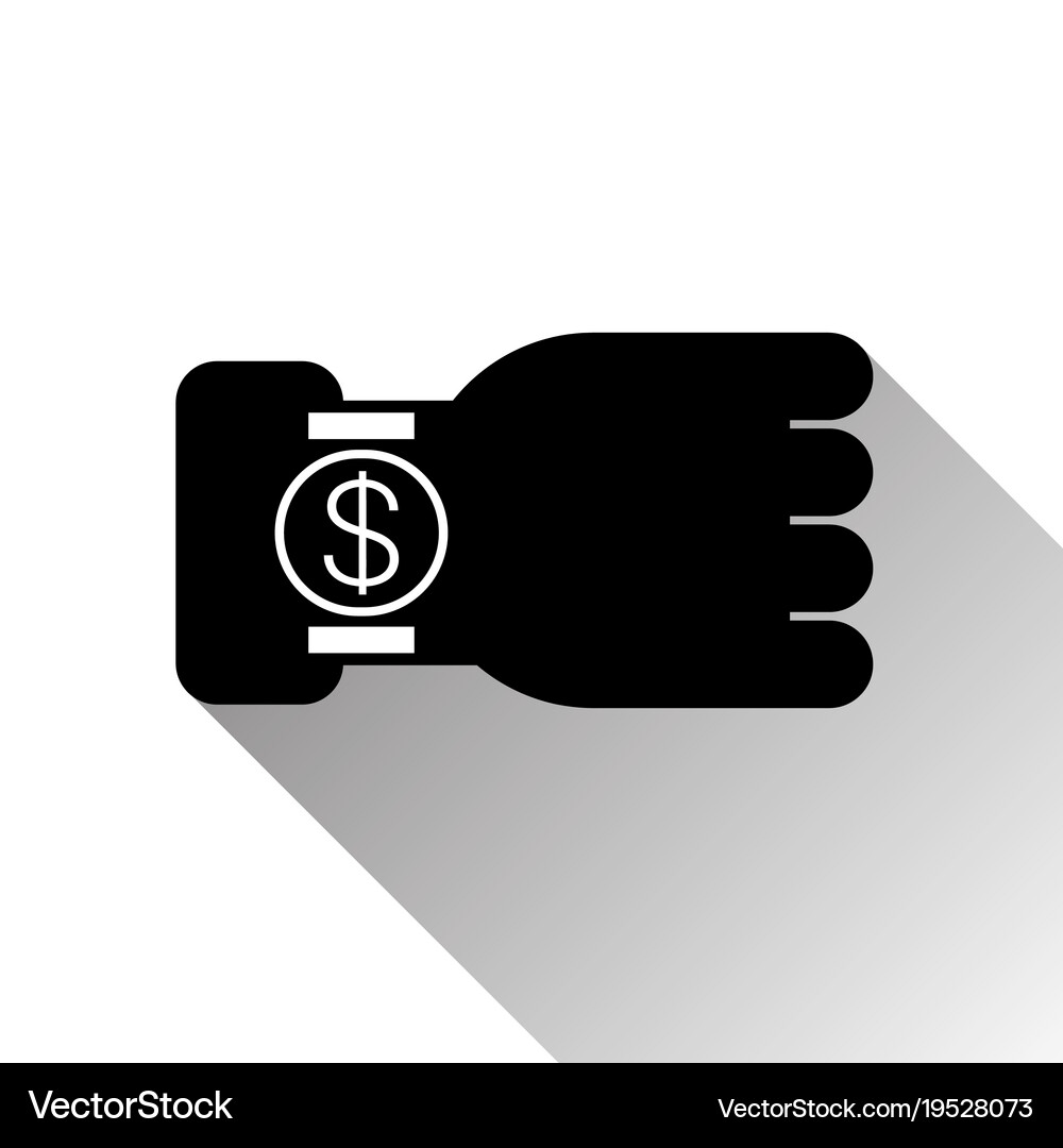 Hand with smart watch dollar sign icon mobile Vector Image