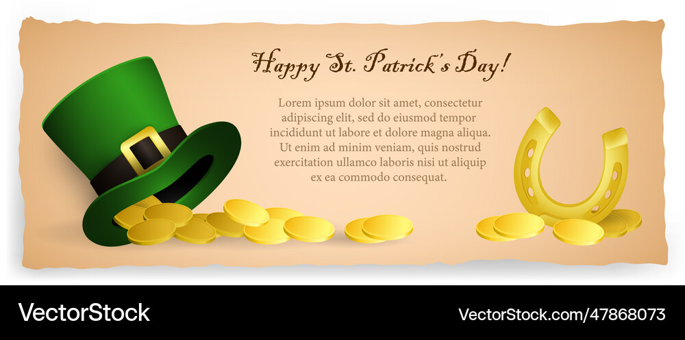 Happy saint patricks day bright banner design Vector Image