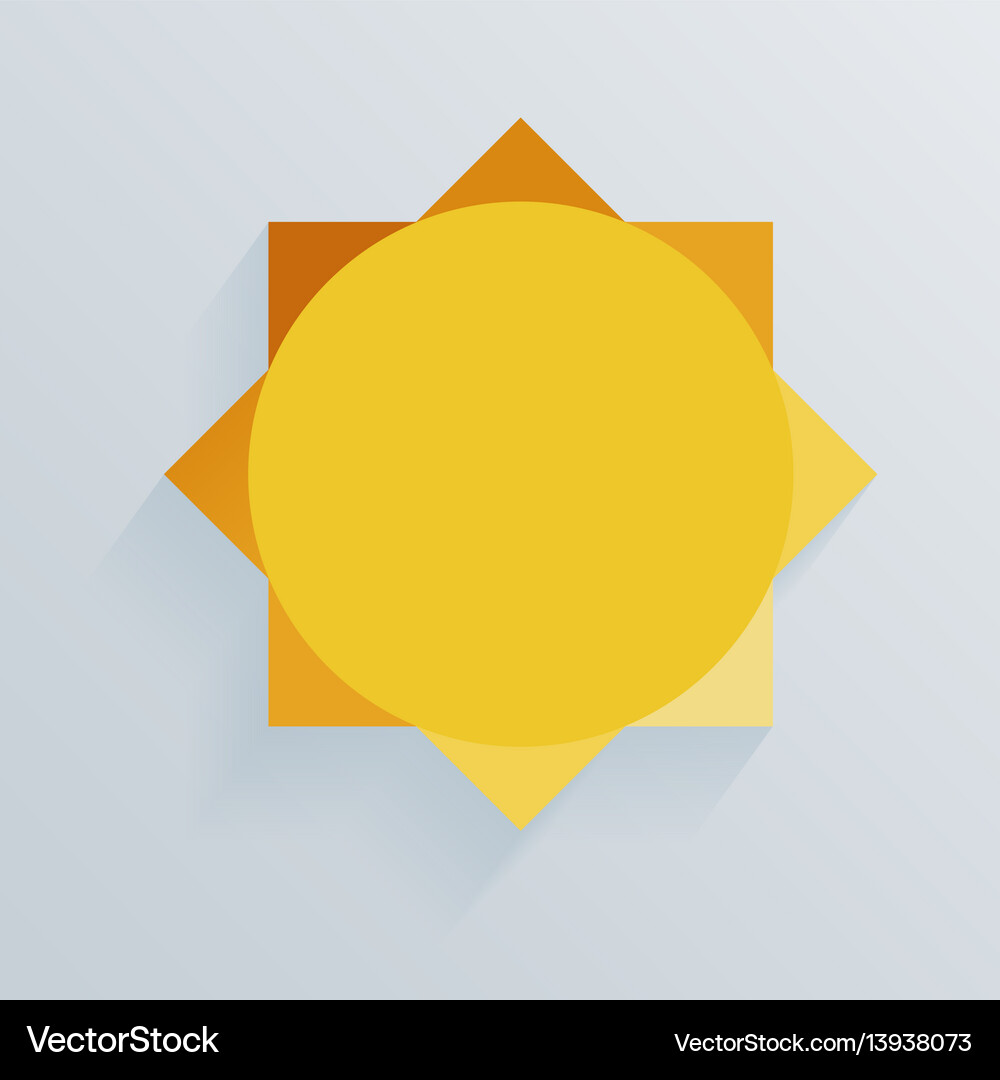 Paper sun whith shadow background Royalty Free Vector Image