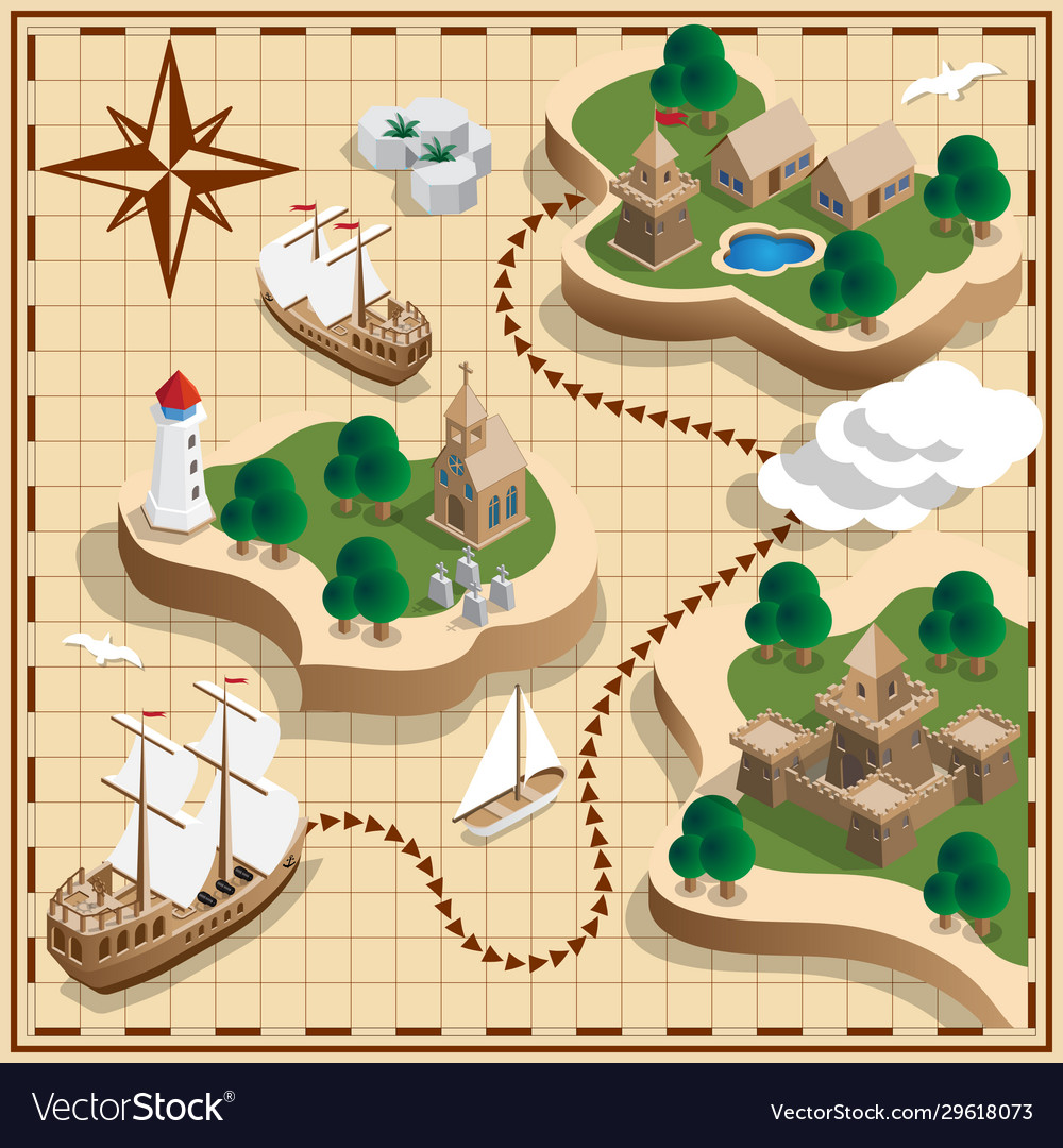 Pirate map Royalty Free Vector Image - VectorStock