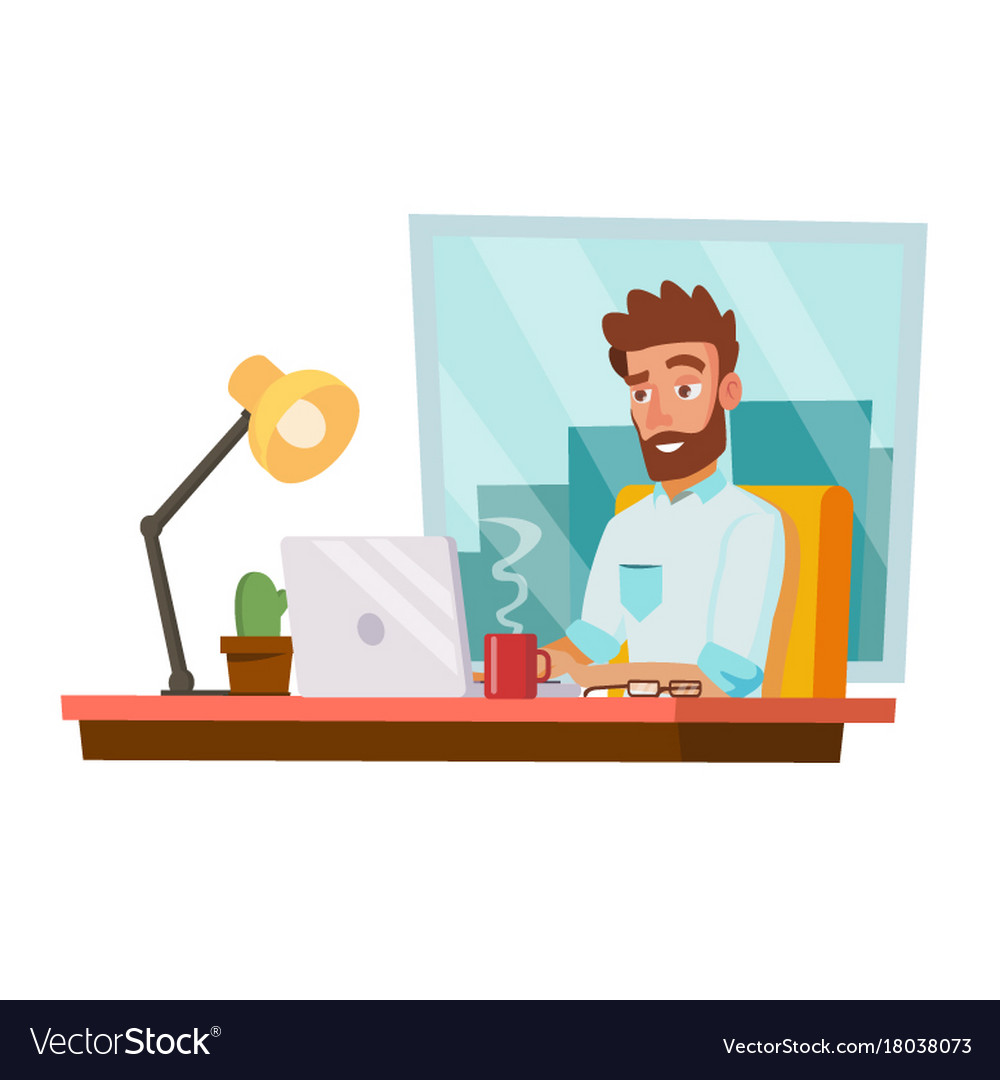 Programmer man development working Royalty Free Vector Image
