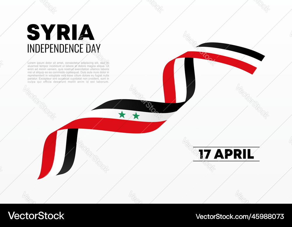 Syria independence day background banner poster Vector Image