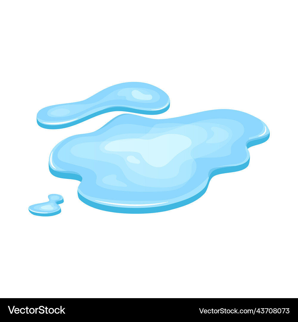 Water puddle liquid cartoon style drop isolated Vector Image