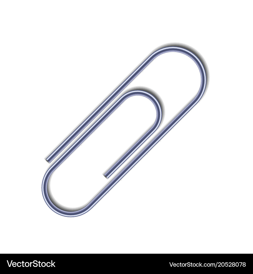 Bright glossy realistic paper clip with shadow Vector Image