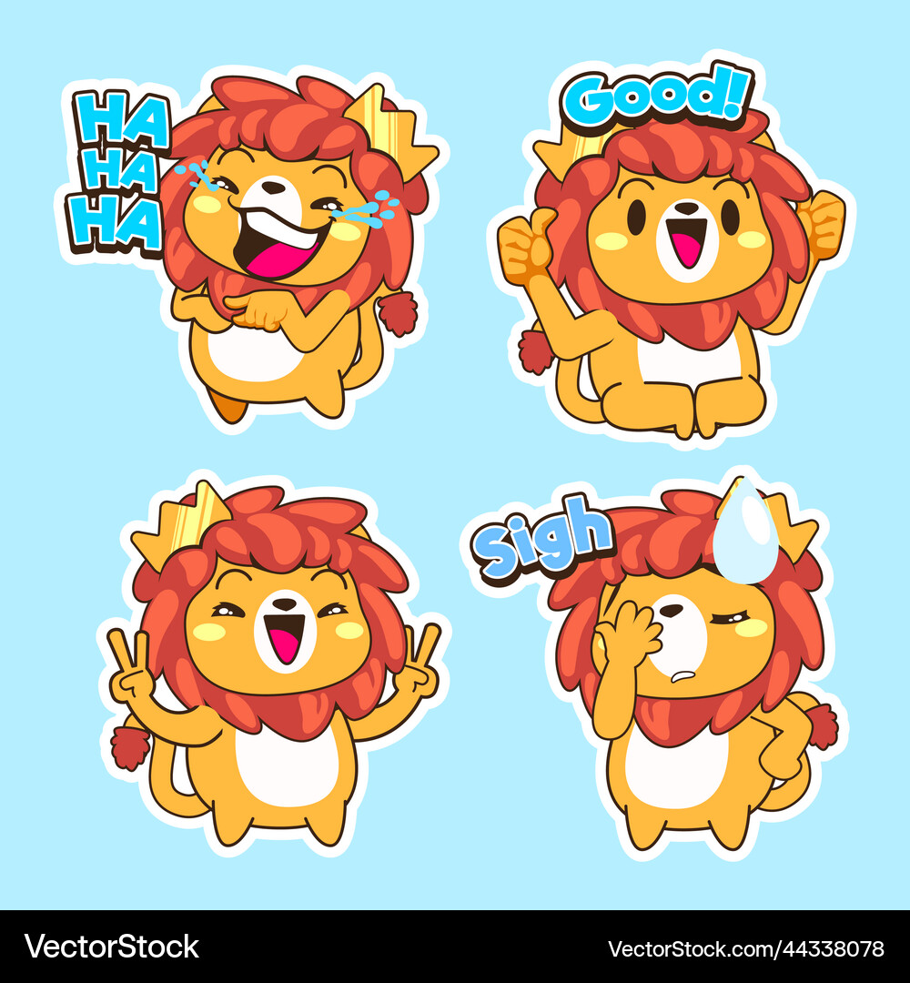 Cute little lion cartoon Royalty Free Vector Image