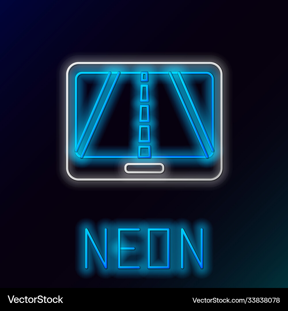 Glowing neon line infographic city map Royalty Free Vector