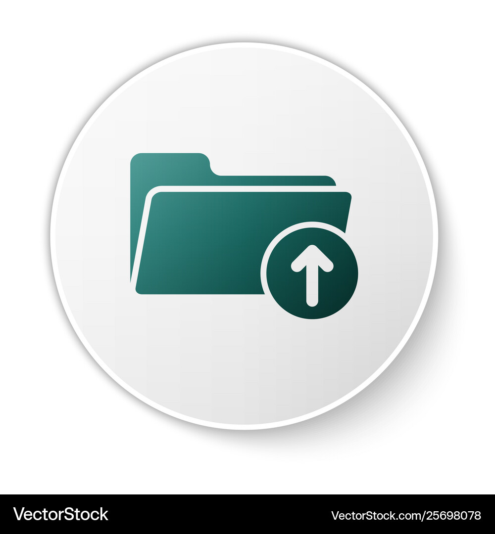Green download arrow with folder icon isolated Vector Image
