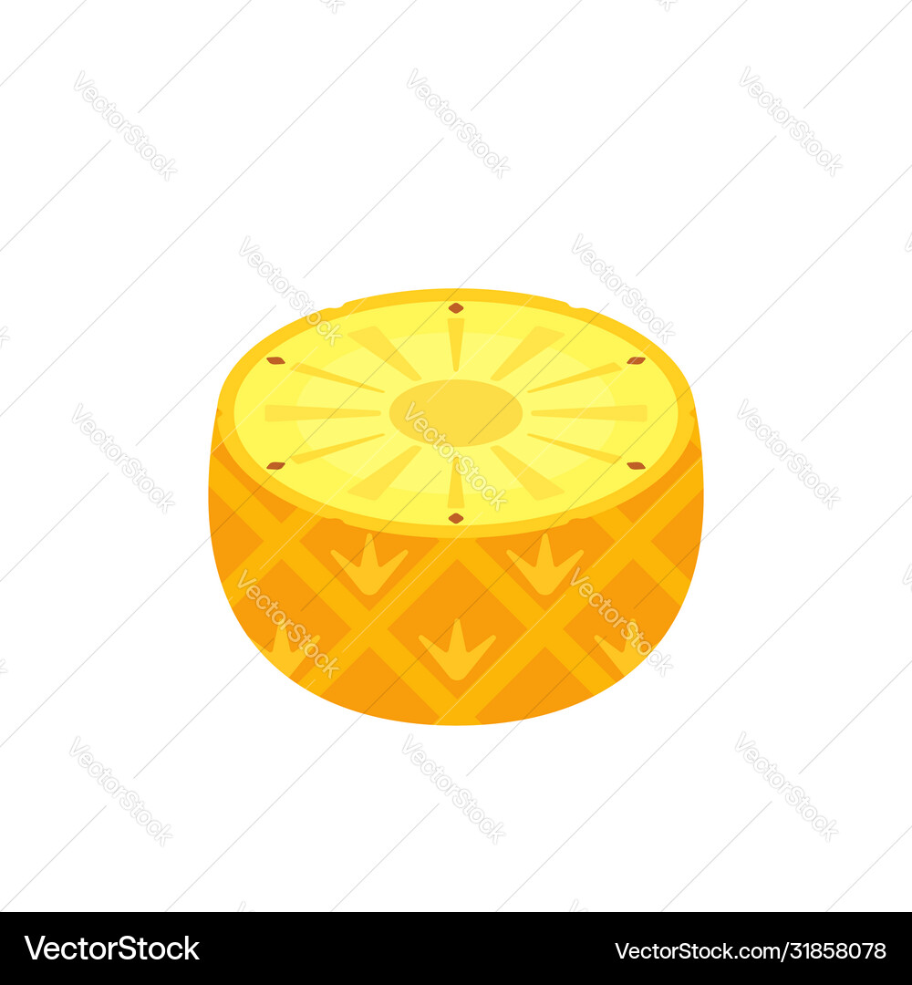 Half pineapple icon flat design Royalty Free Vector Image