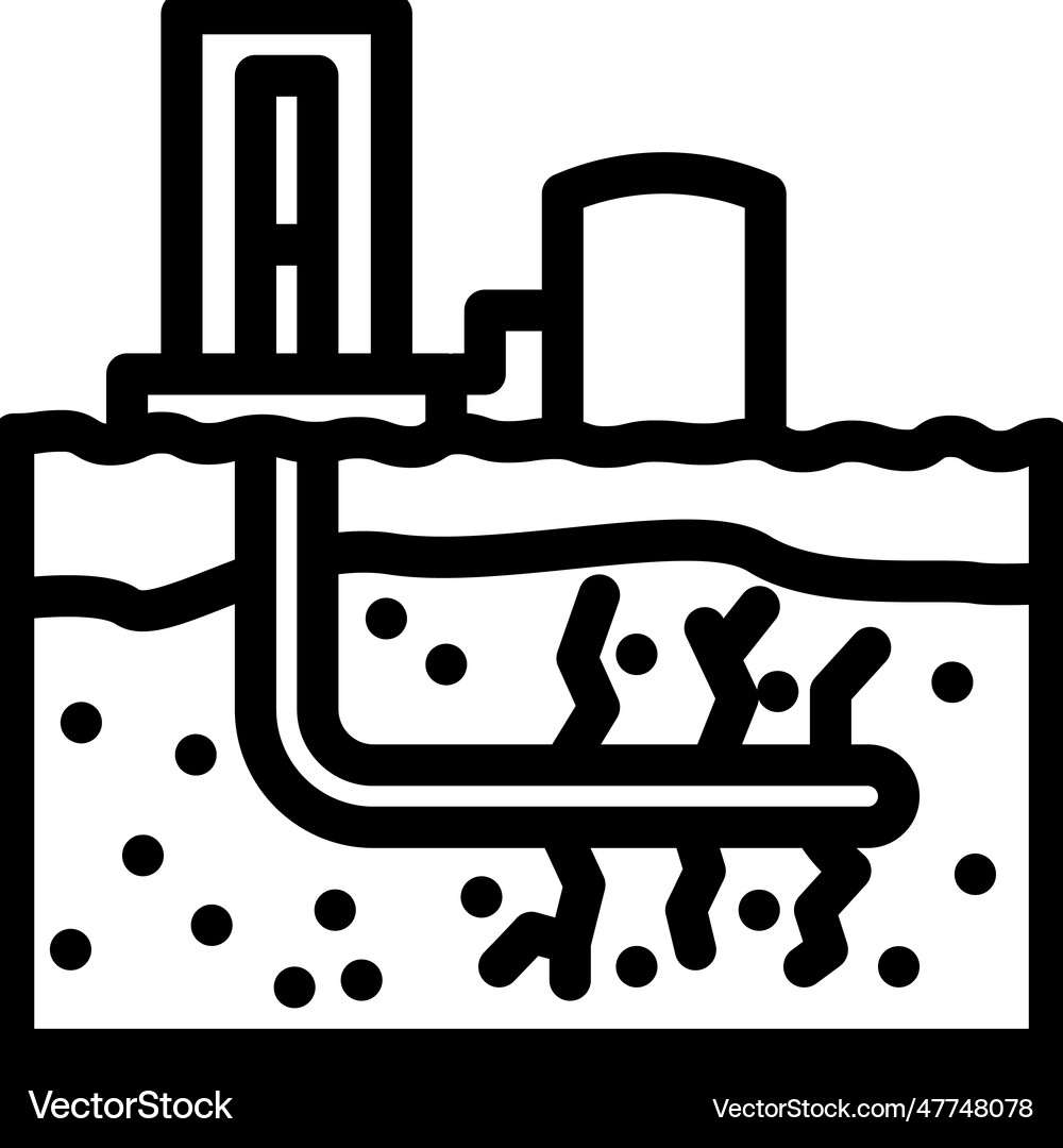 Hydraulic fracturing petroleum engineer line icon Vector Image