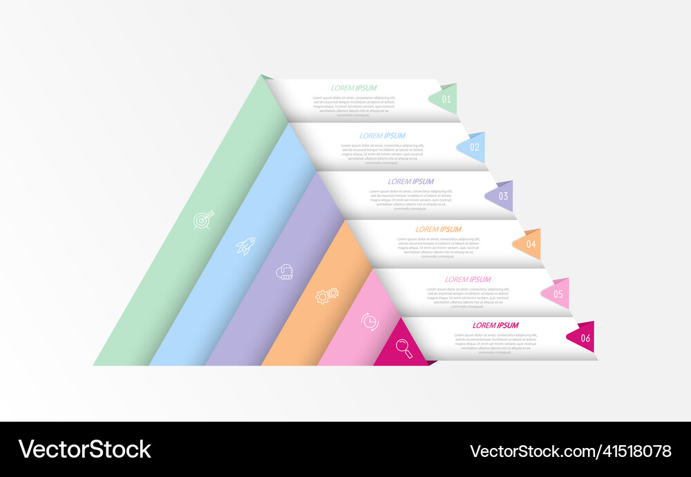 Infographics 6 steps of development marketing Vector Image