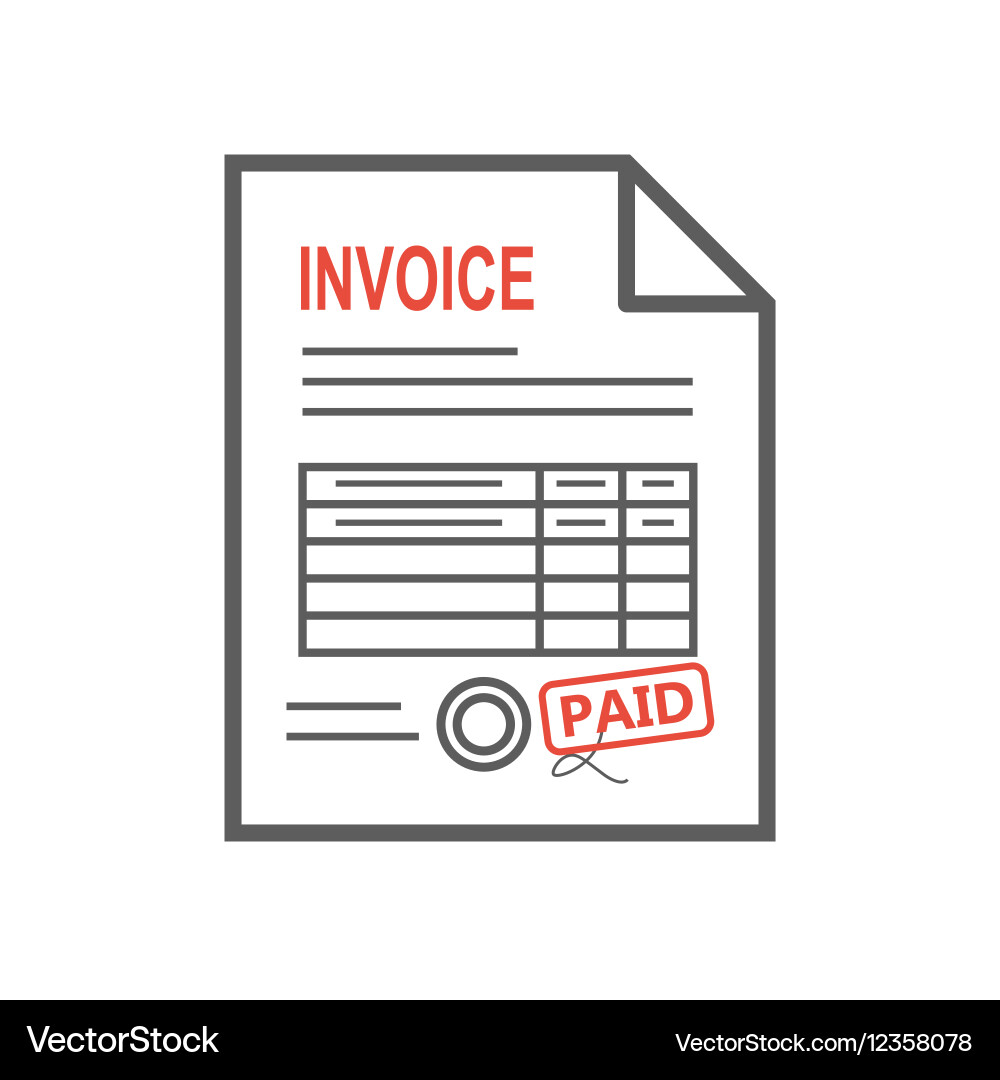 Invoice icon in the flat style isolated from the Vector Image