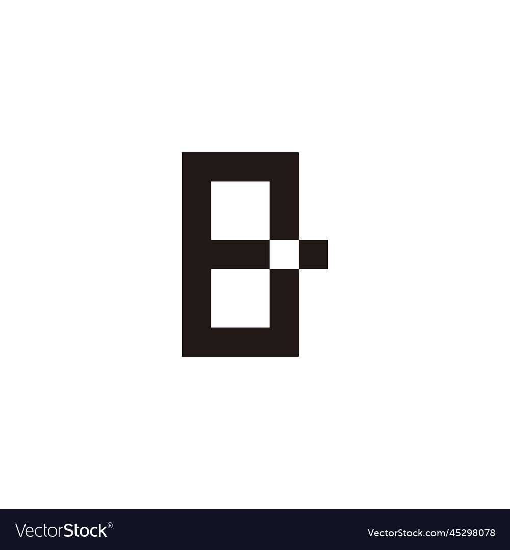 Letter e number 8 square geometric symbol simple Vector Image