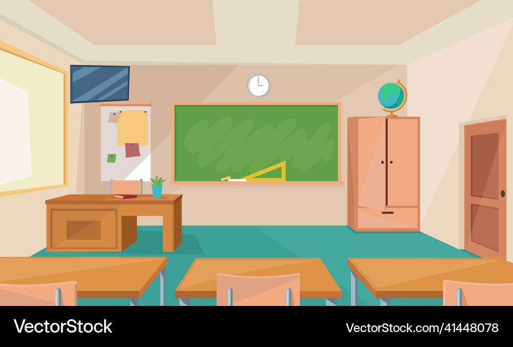 Modern classroom interior background Royalty Free Vector