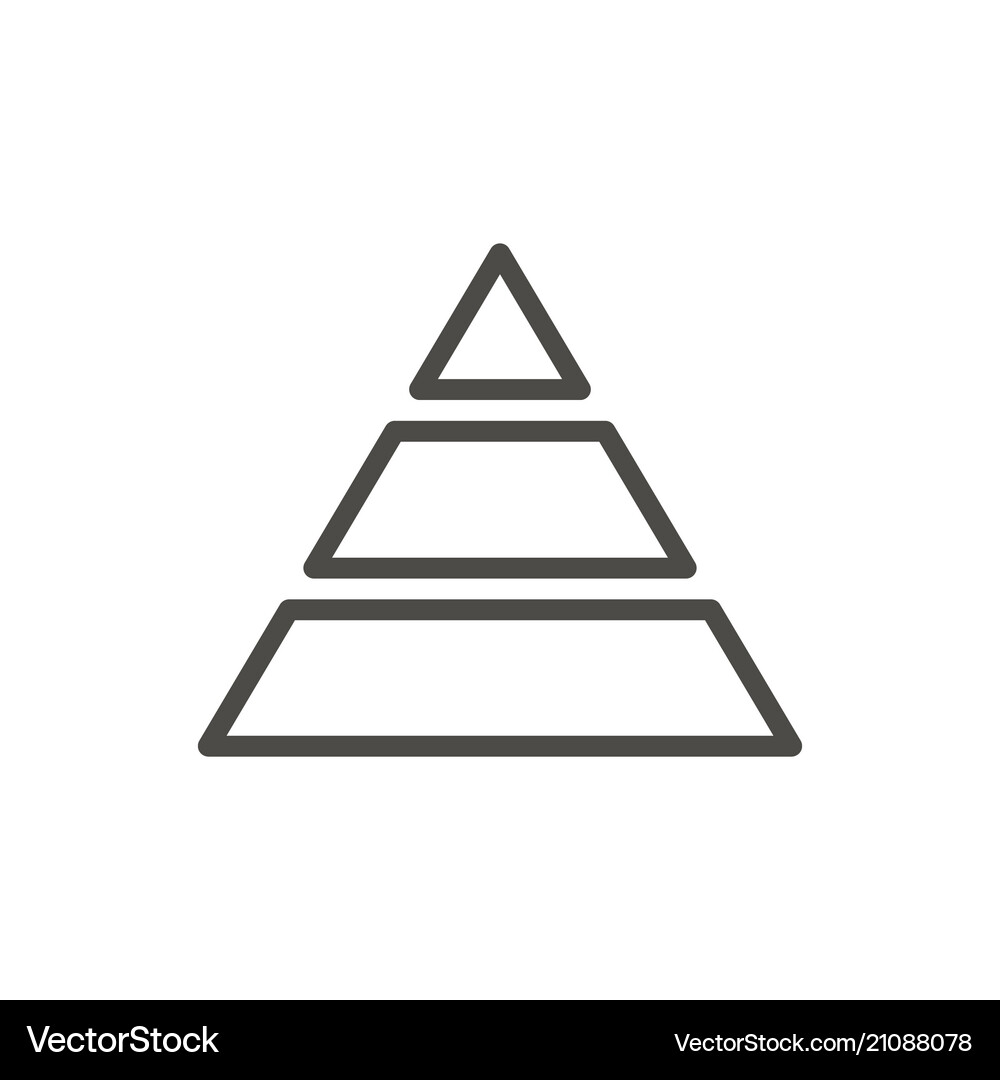 Pyramid icon line bussiness pyramide symbo Vector Image