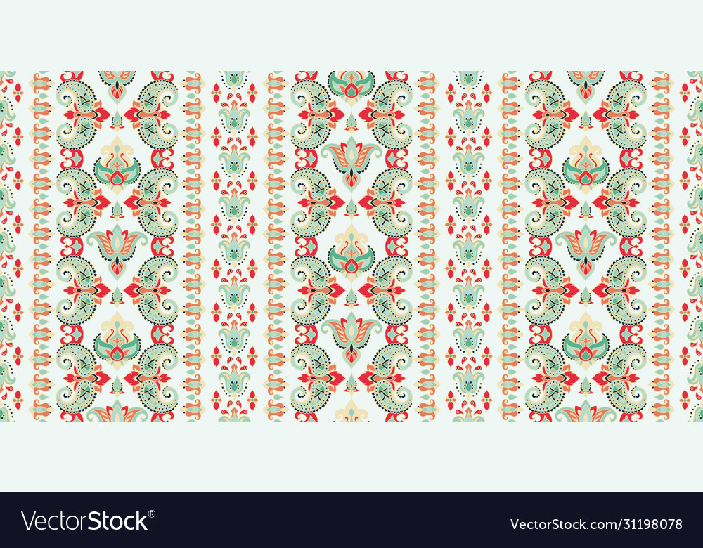 Rectangular seamless boho print design for Vector Image
