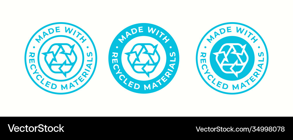 Recycling icon made recycled materials logo Vector Image